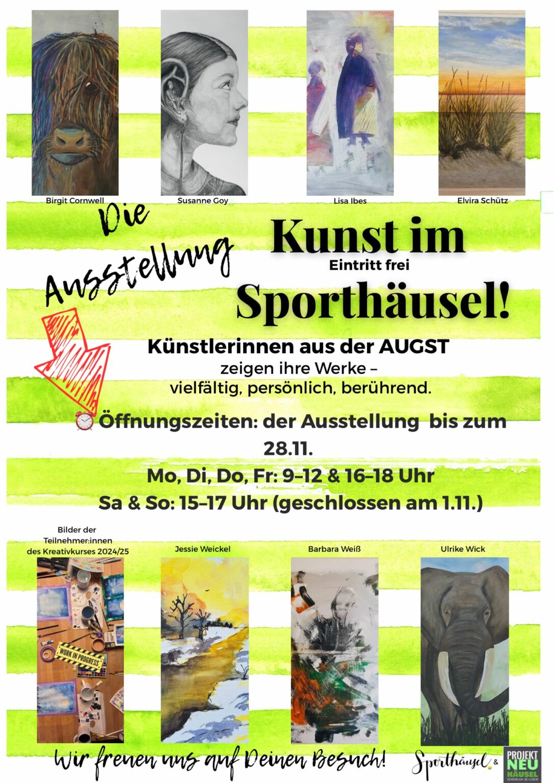 Sporthäusel + P30: Ausstellung „Kunst in Neuhäusel“ – Augst Info